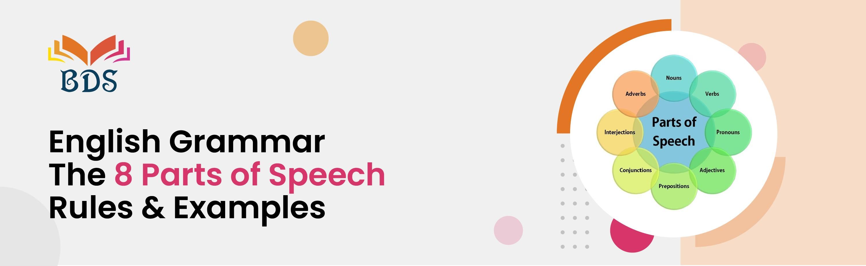 English Grammar-The 8 Parts of Speech Rules & Examples